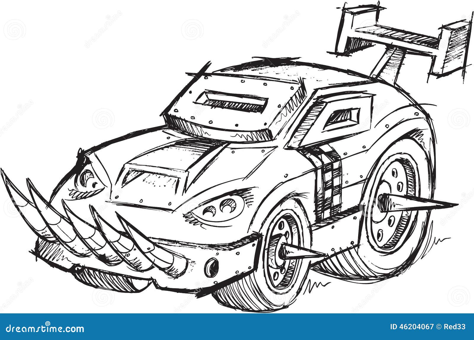 Armored Car Vehicle Sketch stock vector. Illustration of doodle - 46204067