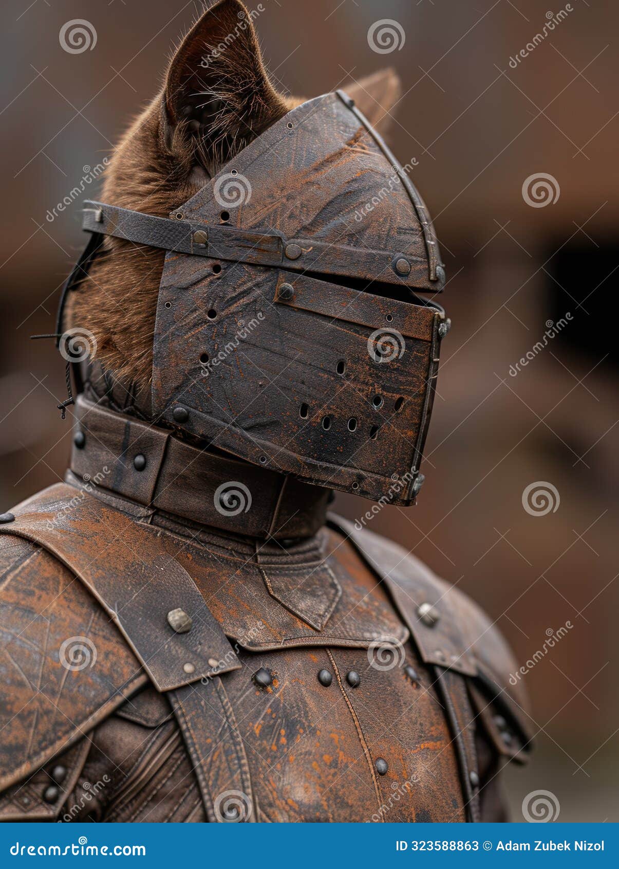 Armored Medieval Knight in Rustic Armor Stock Illustration ...