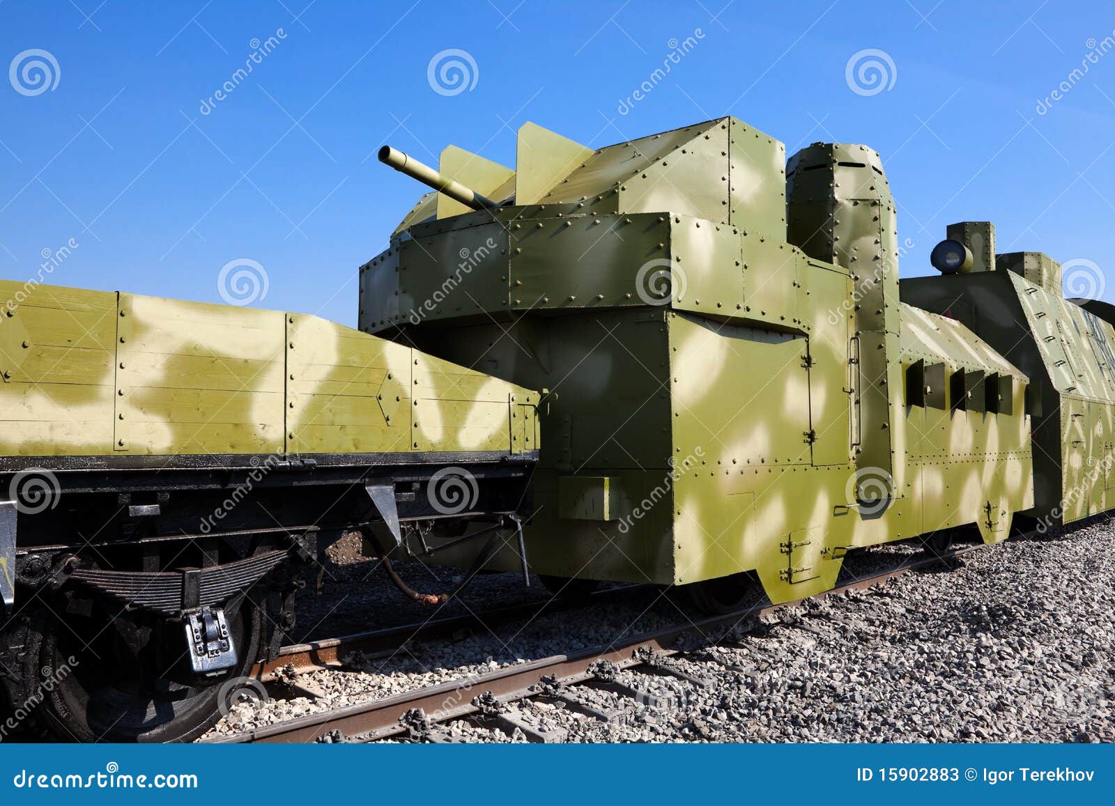 Powerful Armored Tracked Iron Military Vehicles In Khaki Color Stock ...