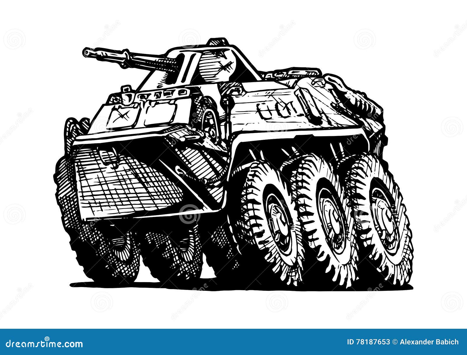Armored Troop-carrier Line Icon. Armored Vehicle Vector Illustration ...