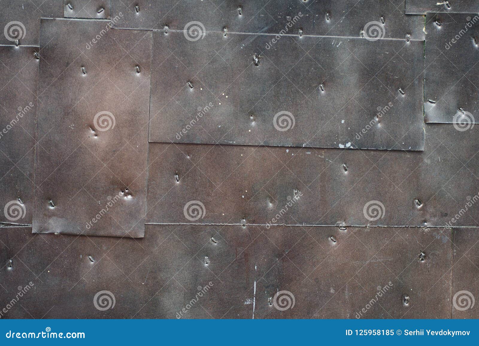 Armored Wall of Metal Plates. Background Stock Image - Image of texture ...