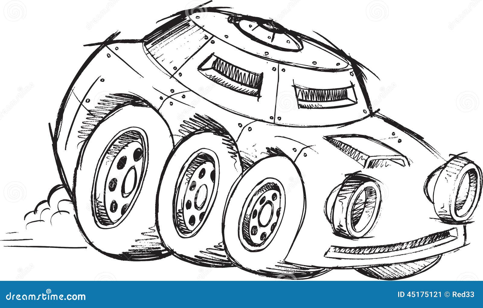 Armored War Vehicle Sketch stock vector. Illustration of doodle - 45175121