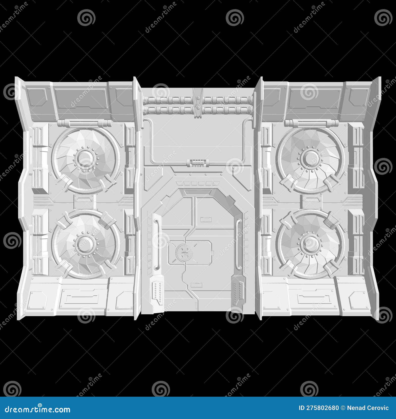 Armour Bunker Door Vector. Illustration Isolated on Black Background ...