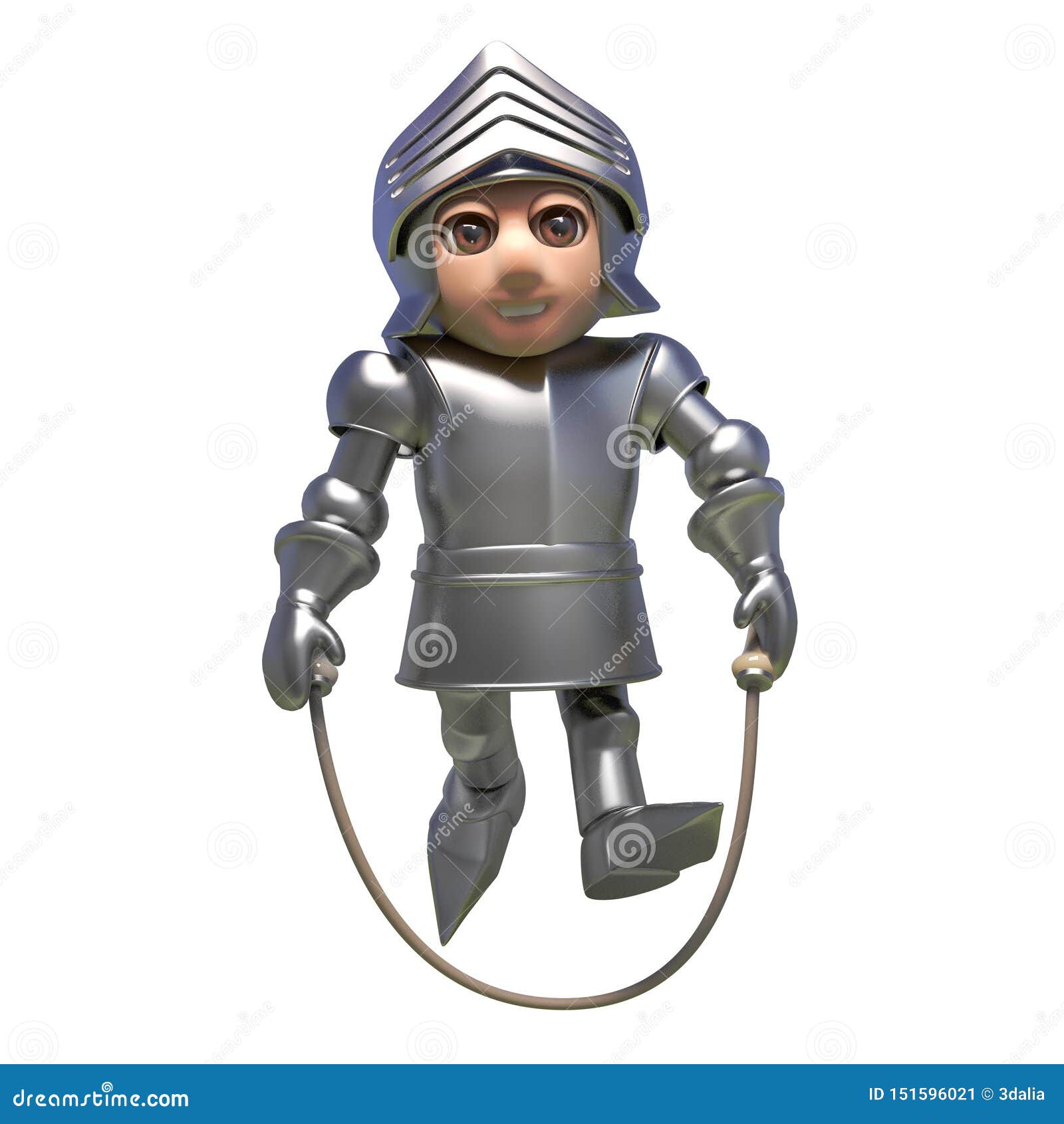 Armour Clad Medieval Knight Skips Joyfully with His Skipping Rope, 3d ... Armour Clad Medieval Knight Skips Joyfully with His Skipping Rope, 3d ...