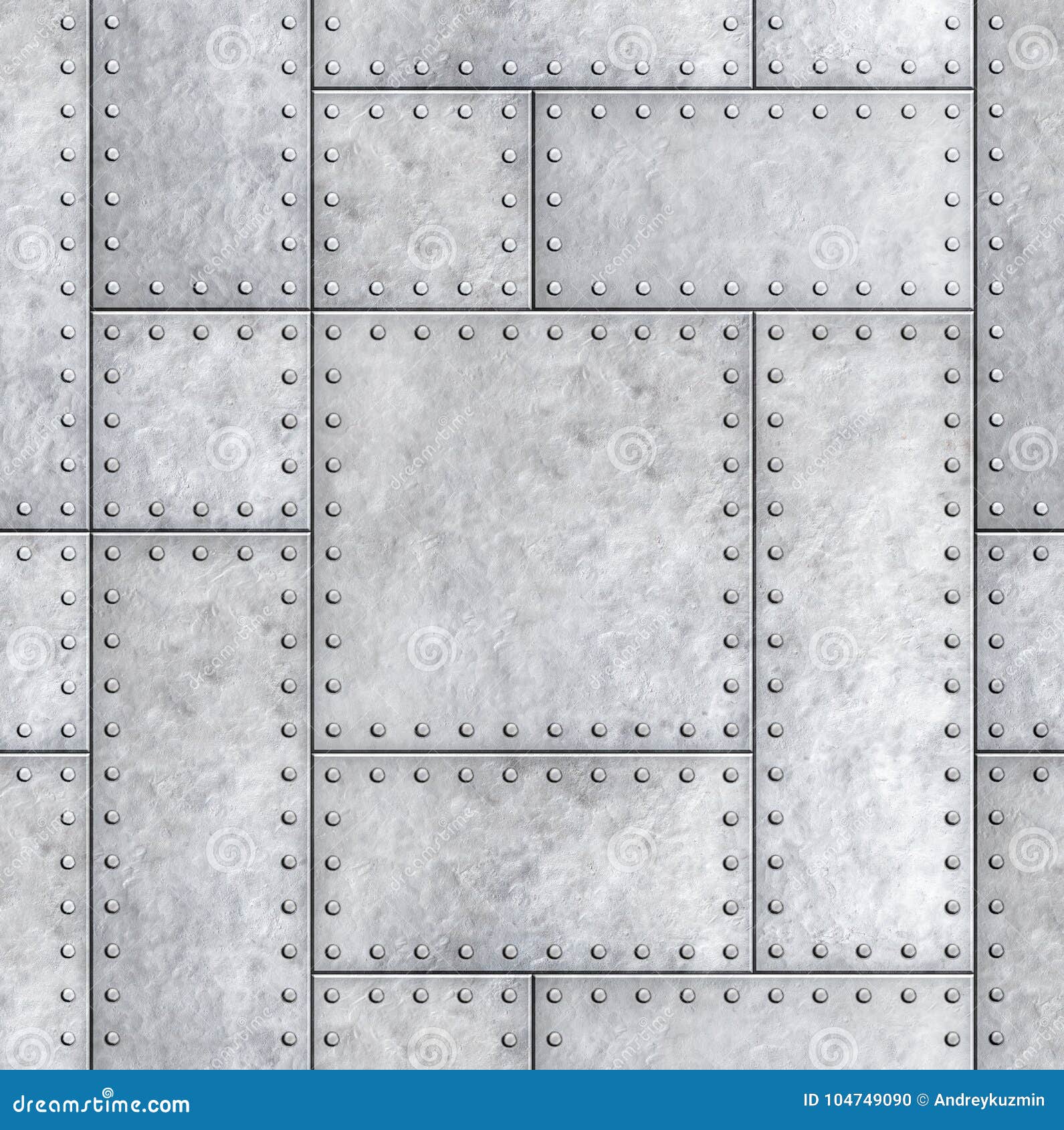 Armoured Metal Plates with Rivets Background or Texture 3d Illustration ...