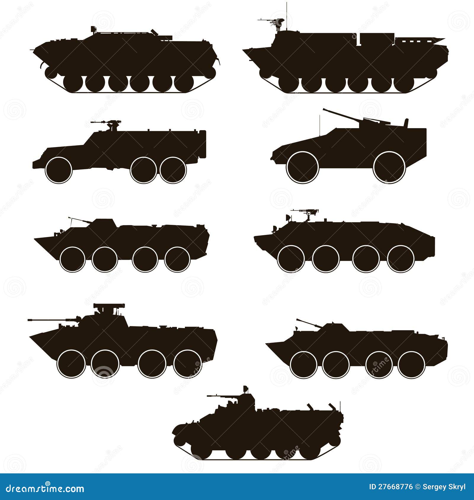 Armoured Troop Carrier Wheeled Pattern Vector Illustration ...