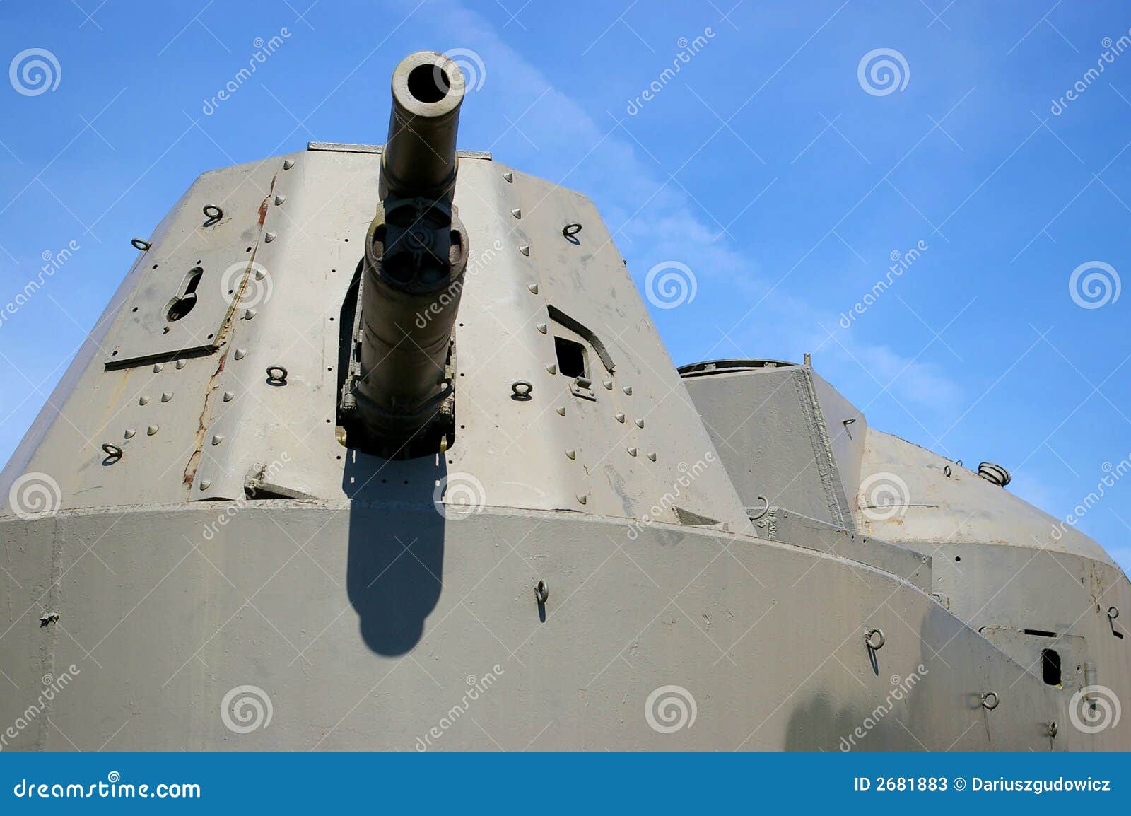 Armoured train cannon stock image. Image of barrel, tower - 2681883