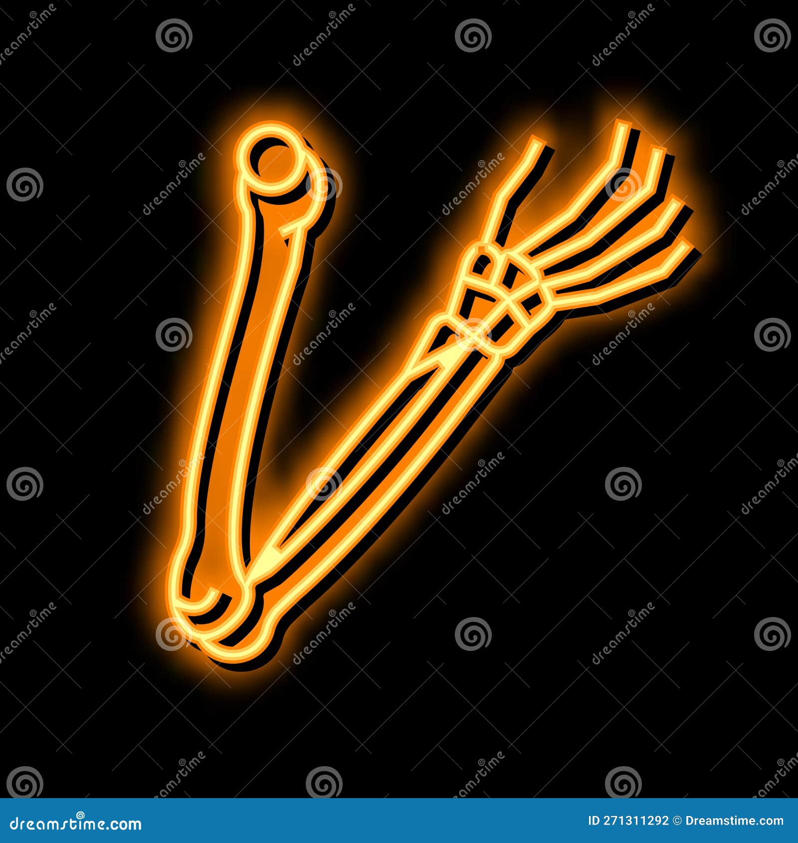 Arms Bone Neon Glow Icon Illustration Stock Vector - Illustration of ...