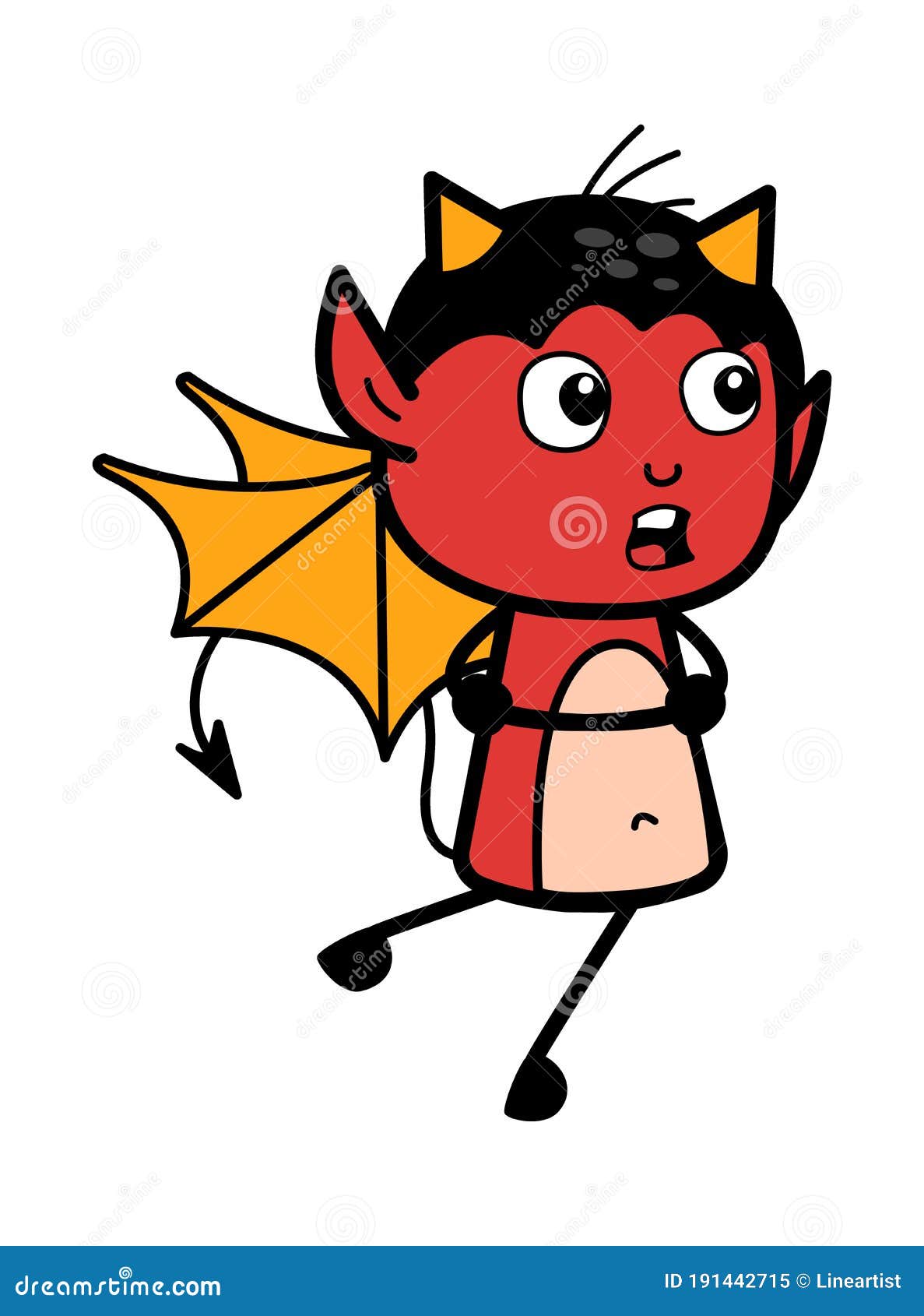 Arms Folded Devil Cartoon Talking Stock Illustration - Illustration of ...