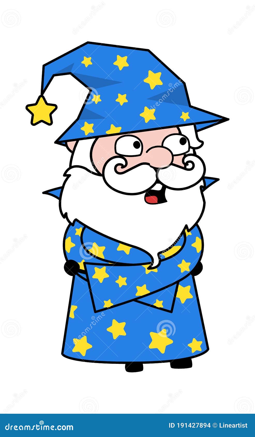 Arms Folded Wizard Cartoon Talking Stock Illustration - Illustration of ...