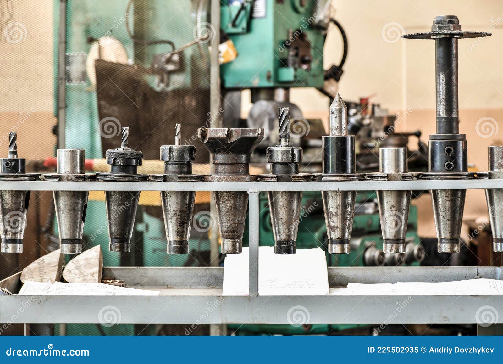 Arms for Milling Machine on a Rack Stock Image - Image of connector ...