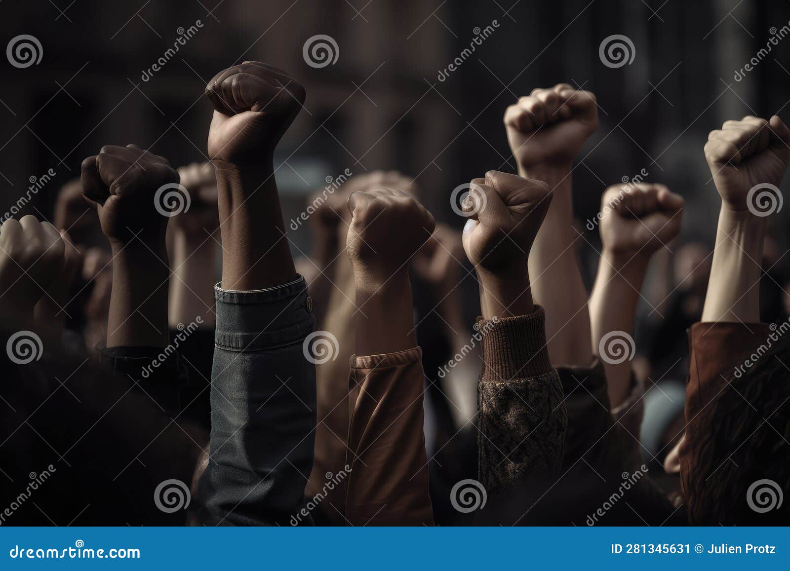 Arms Raised in Protest Group of Protestors Fists Raised, AI Stock ...