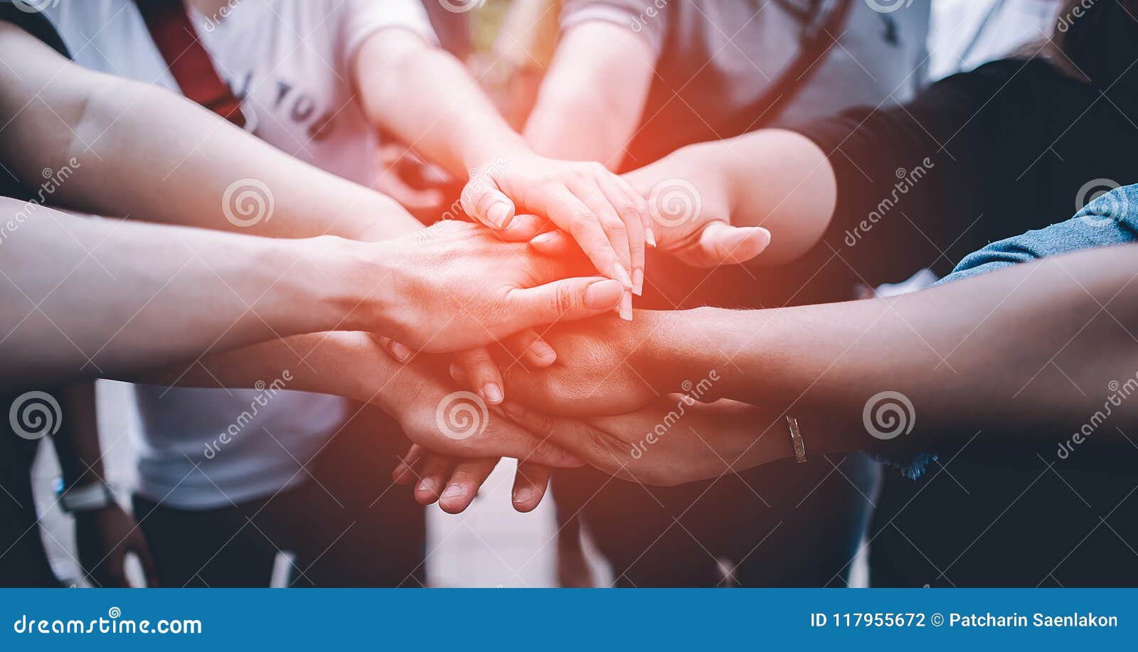 Arms Together, Teamwork. Collaboration Effortintention the Goal of Life ...