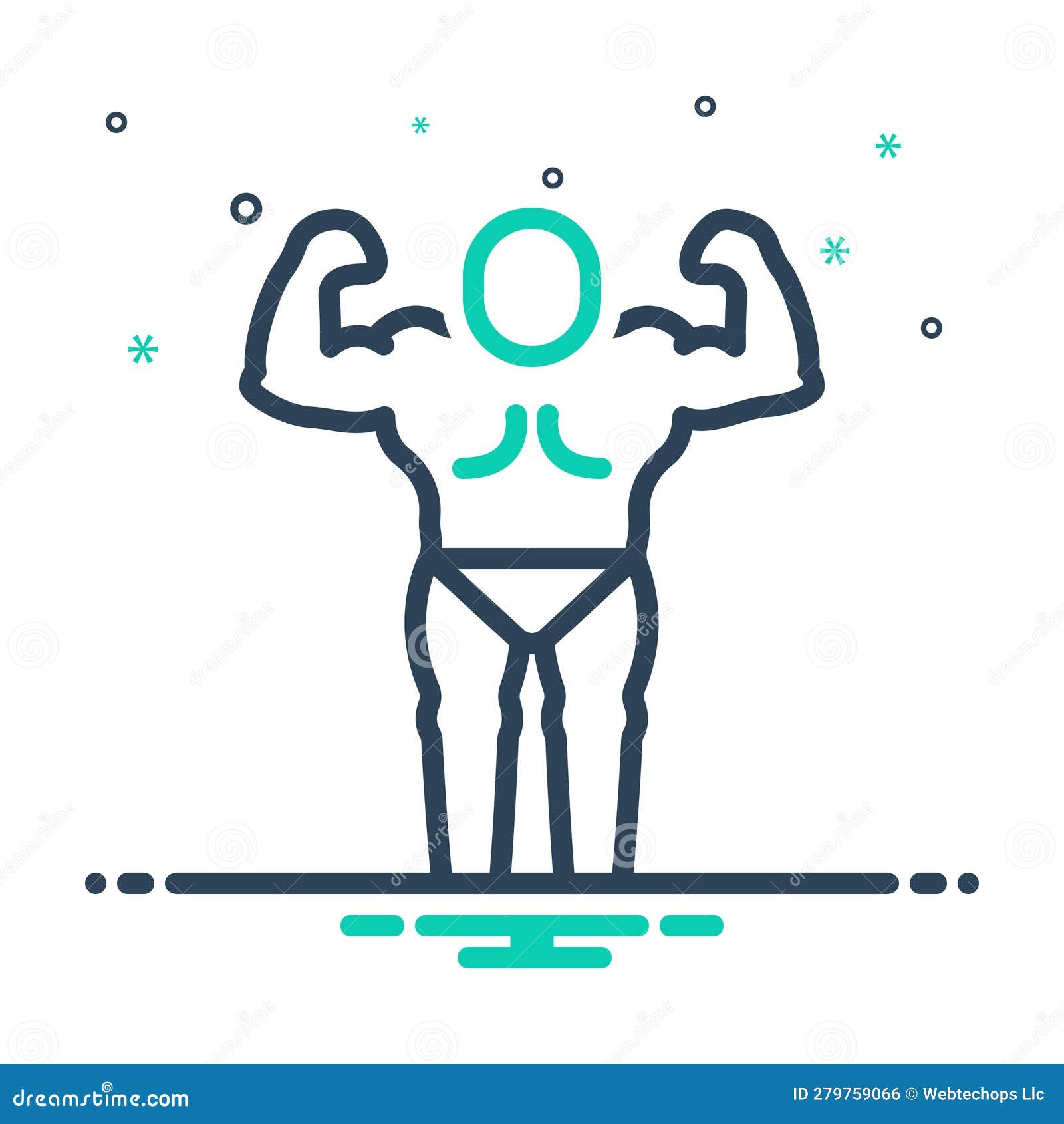 Mix Icon For Armstrong, Bodybuilder And Muscular Vector Illustration ...