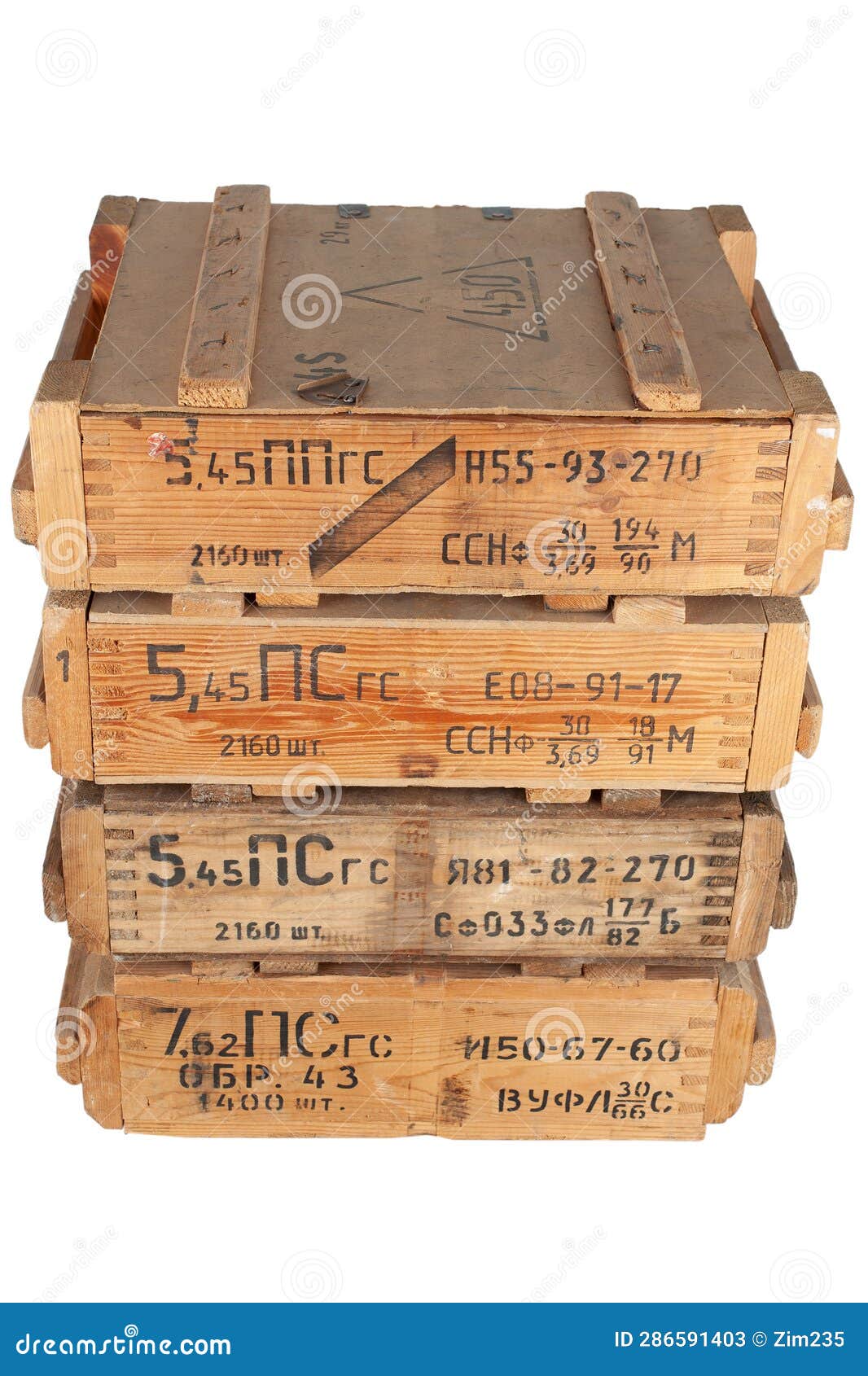 Army Ammunition Stack of Wooden Crates. Text in Russian - Type of ...
