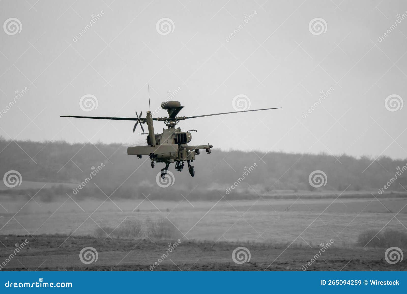 Attack Helicopter Performing Low Level Hover Maneuver Stock Image ...