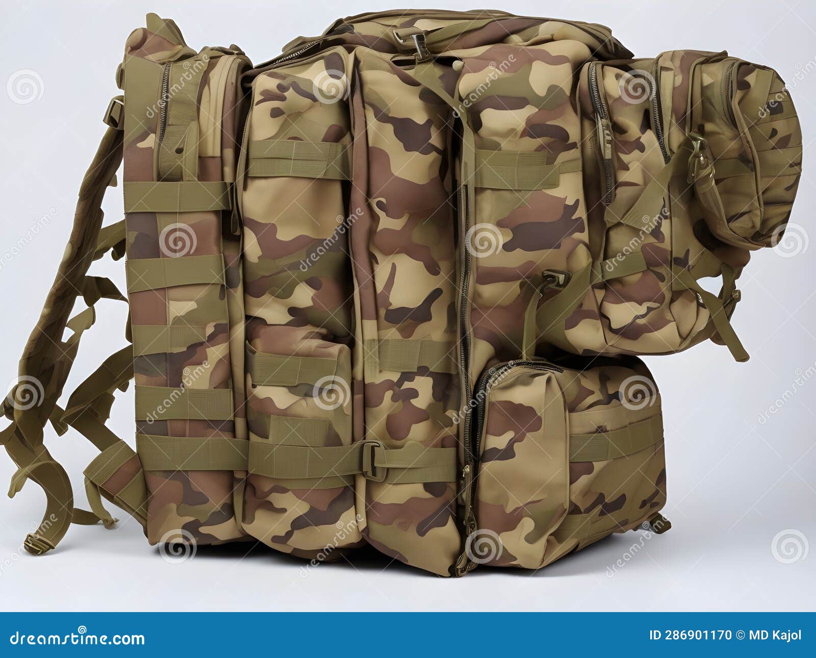 Army Backpack Shameless Pattern Four Layer Stock Illustration ...