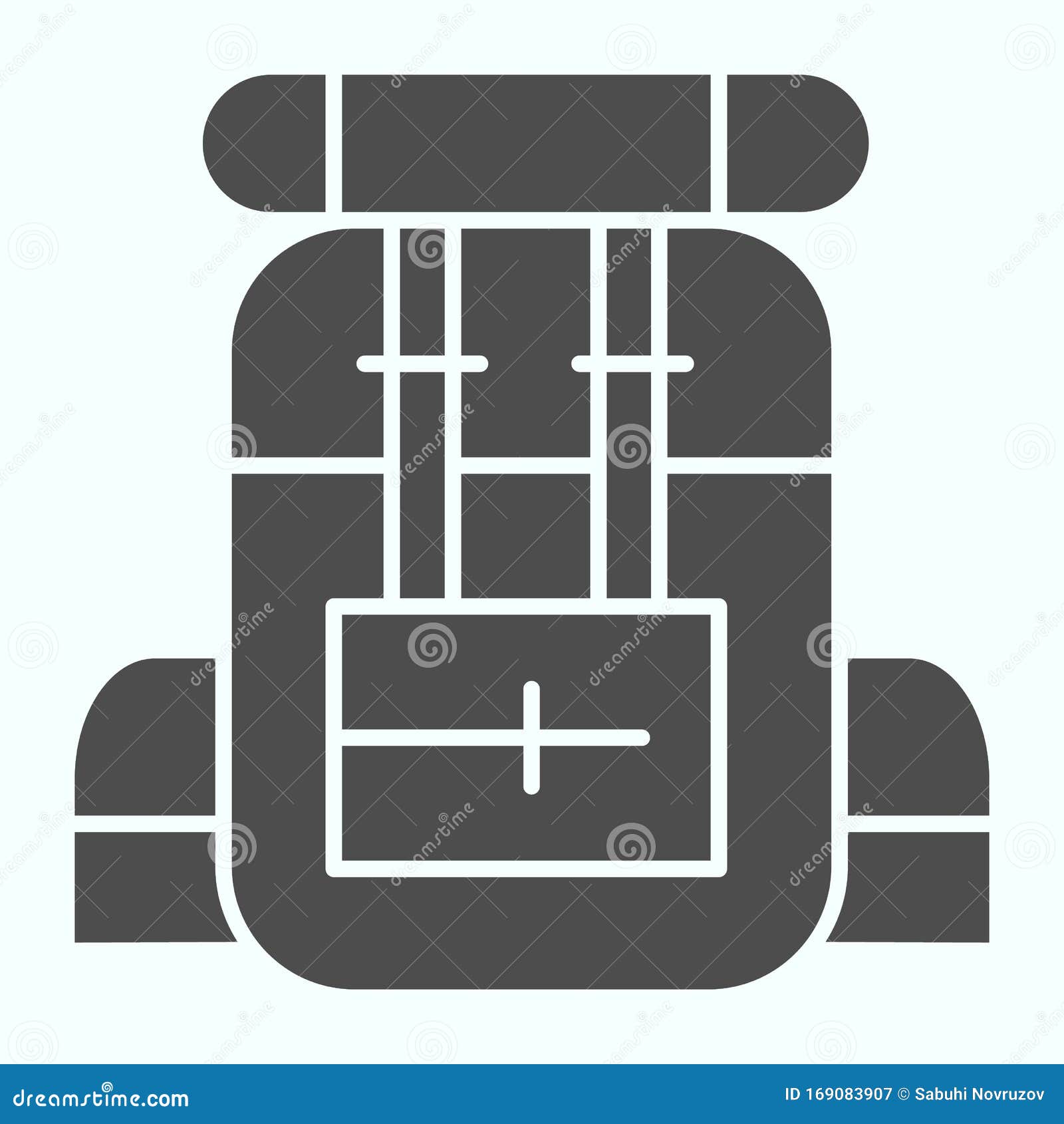Army Backpack Solid Icon. Military Rucksack Vector Illustration ...
