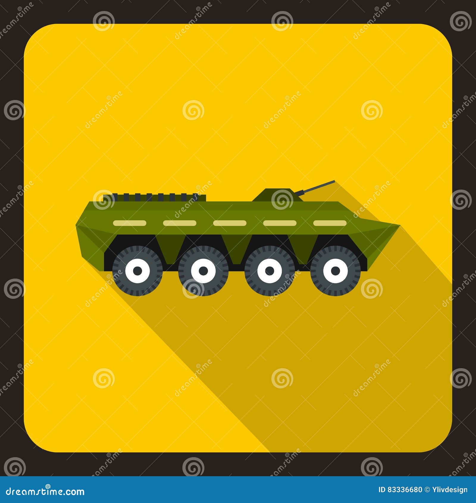Army Battle Tank Icon, Flat Style Stock Vector - Illustration of ...