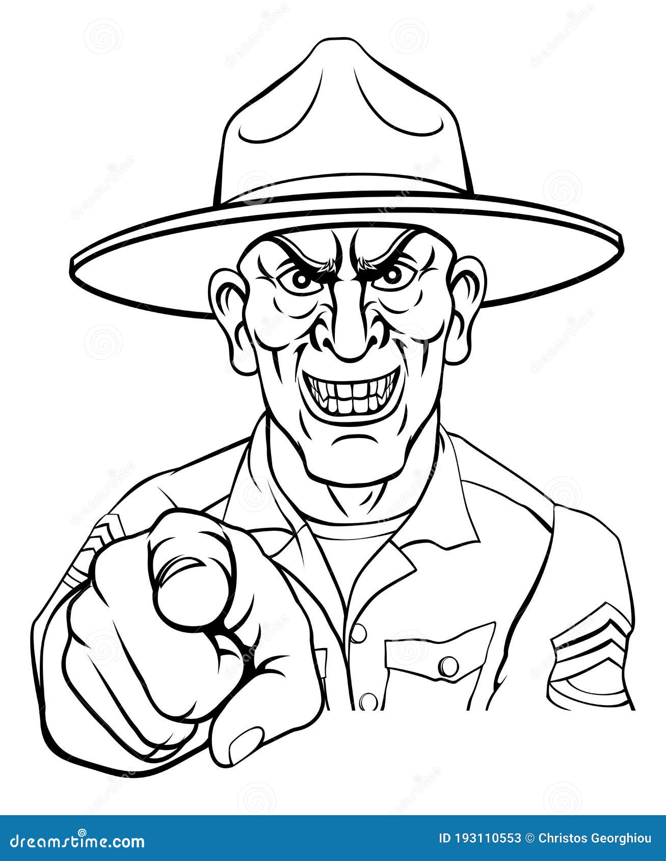 Army Bootcamp Drill Sergeant Soldier Ponting Stock Vector ...