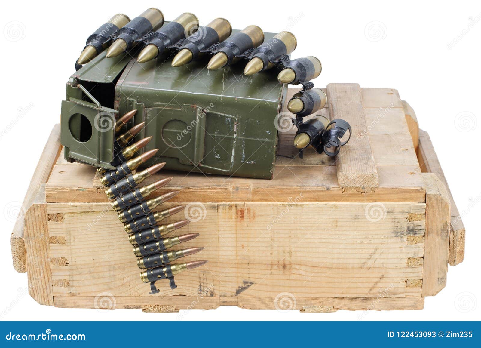 Army box of ammunition stock image. Image of belt, bullet - 122453093