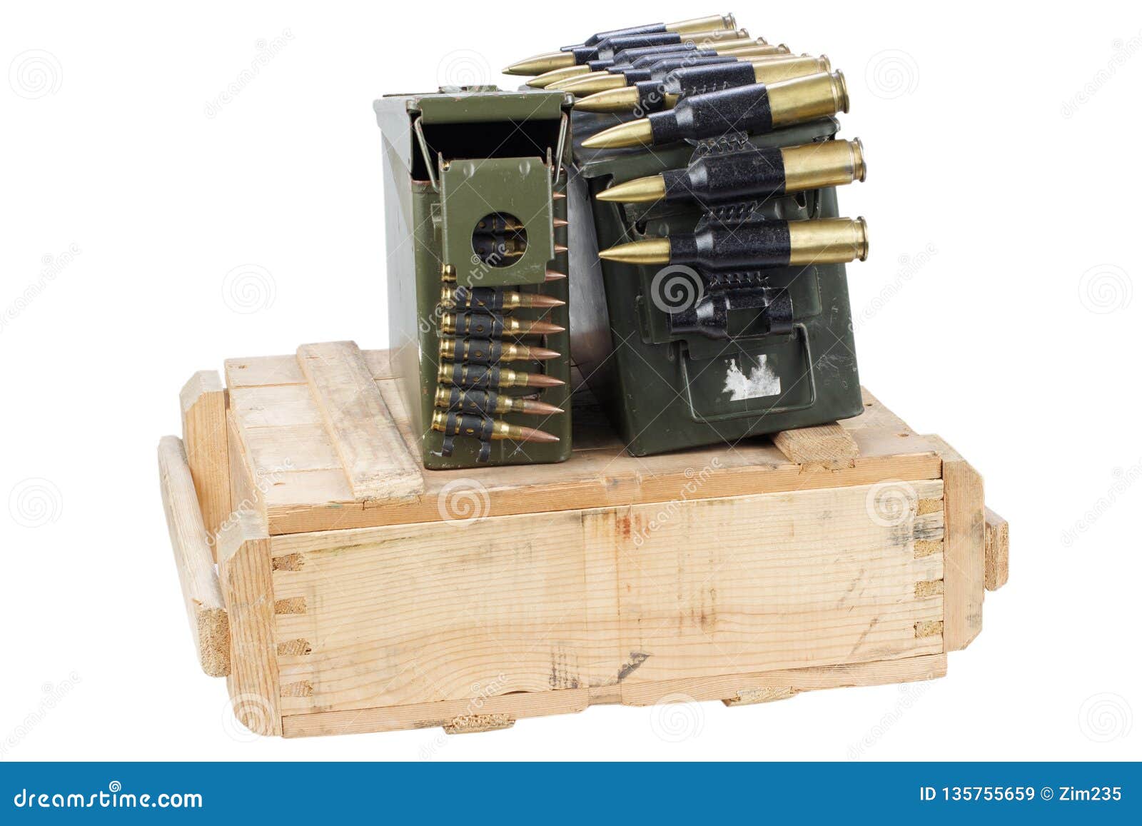 Army box of ammunition stock image. Image of cartridge - 135755659