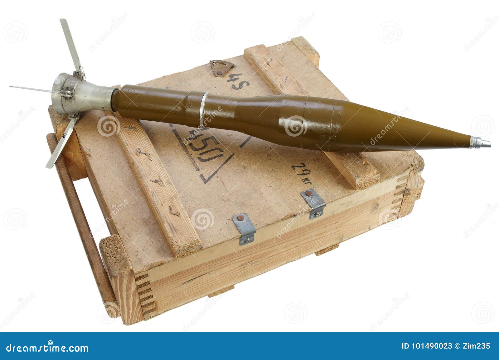 Army Box of Ammunition with Rocket-propelled Grenade Stock Image ...