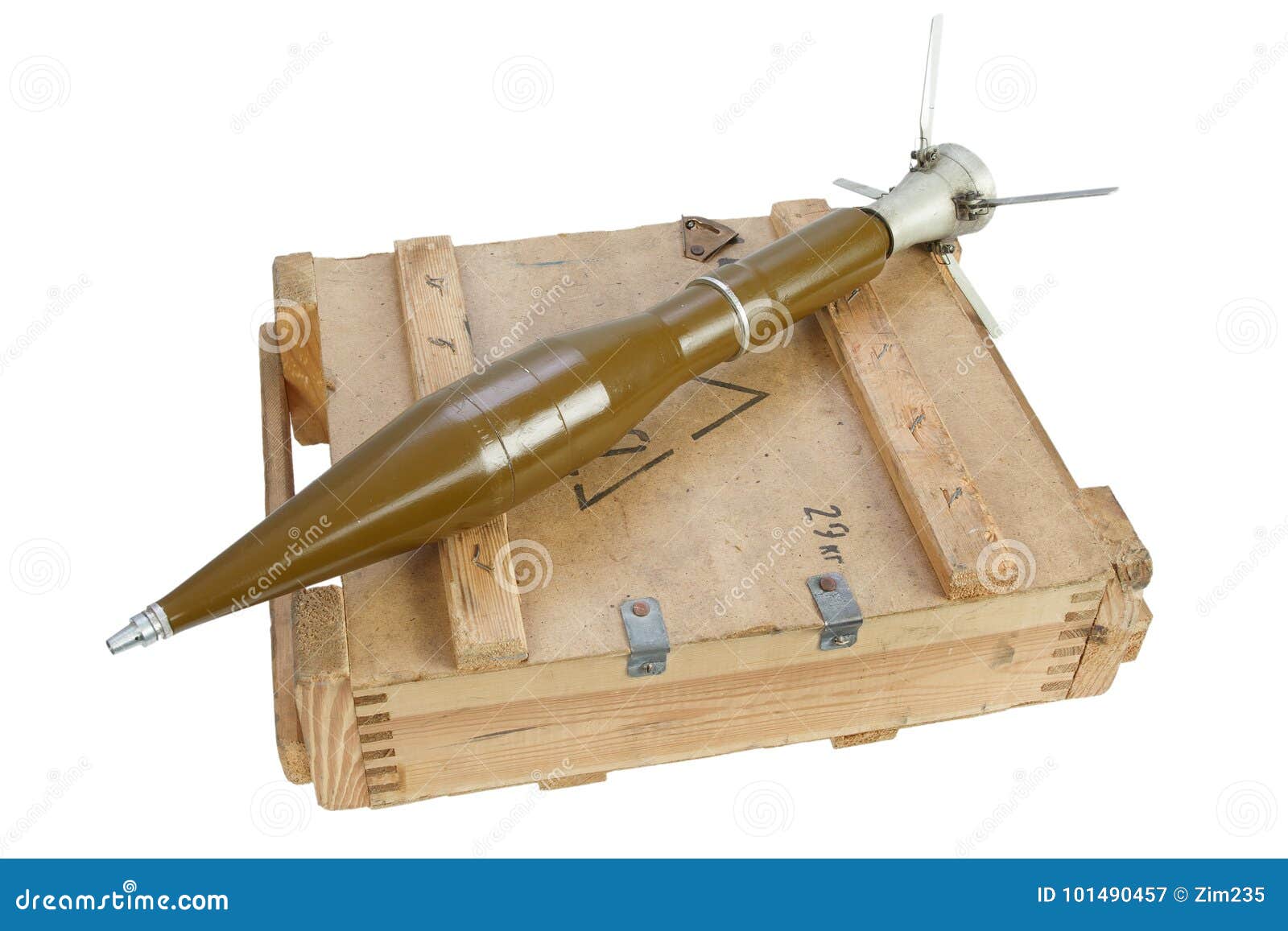 Army Box of Ammunition with Rocket-propelled Grenade Stock Image ...