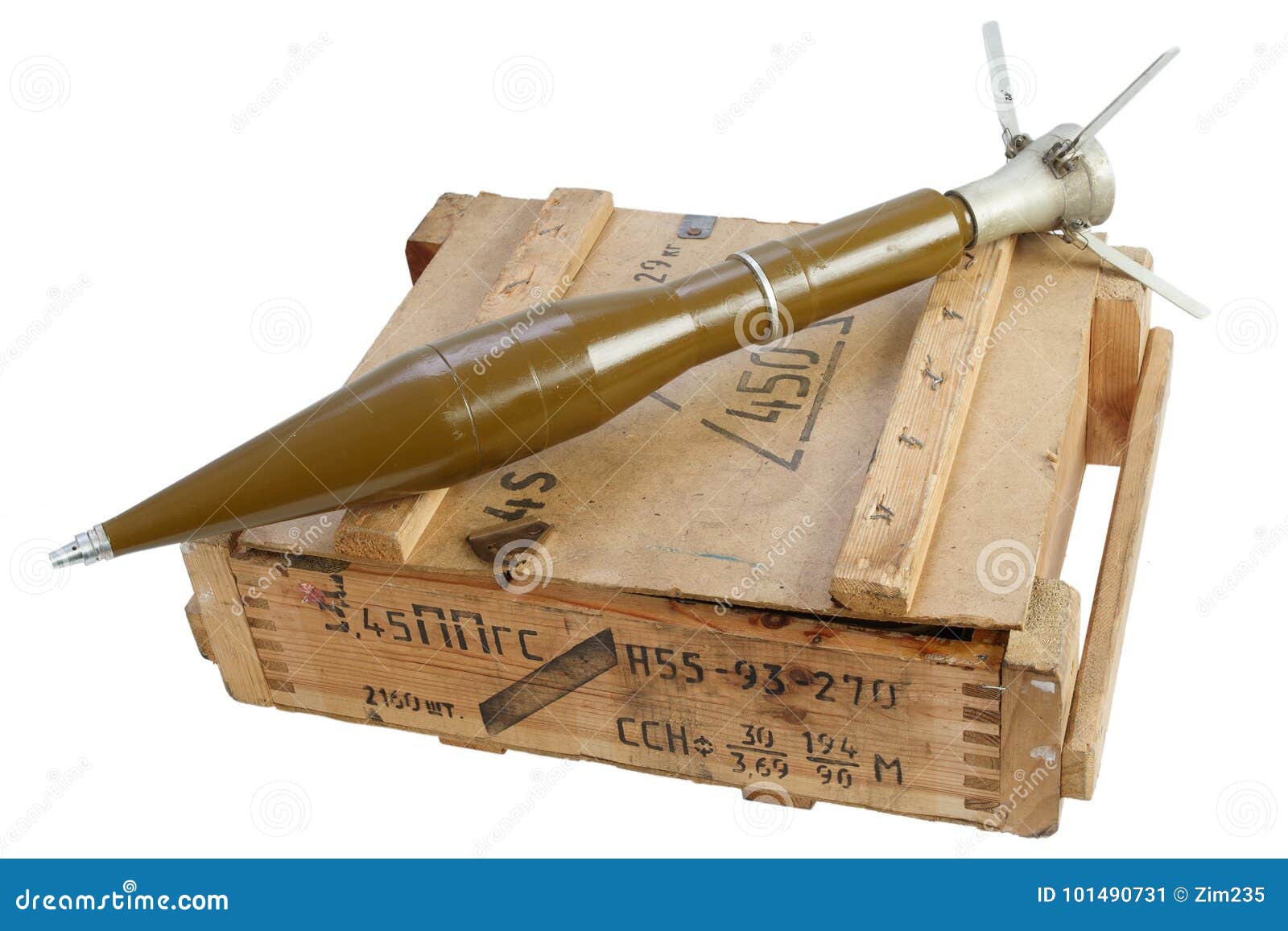 Army Box of Ammunition with Rocket-propelled Grenade Stock Image ...