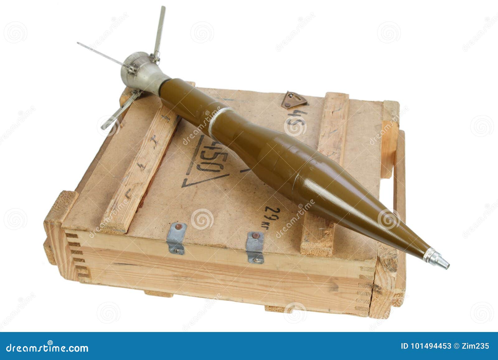 Army Box of Ammunition with Rocket-propelled Grenade Stock Image ...