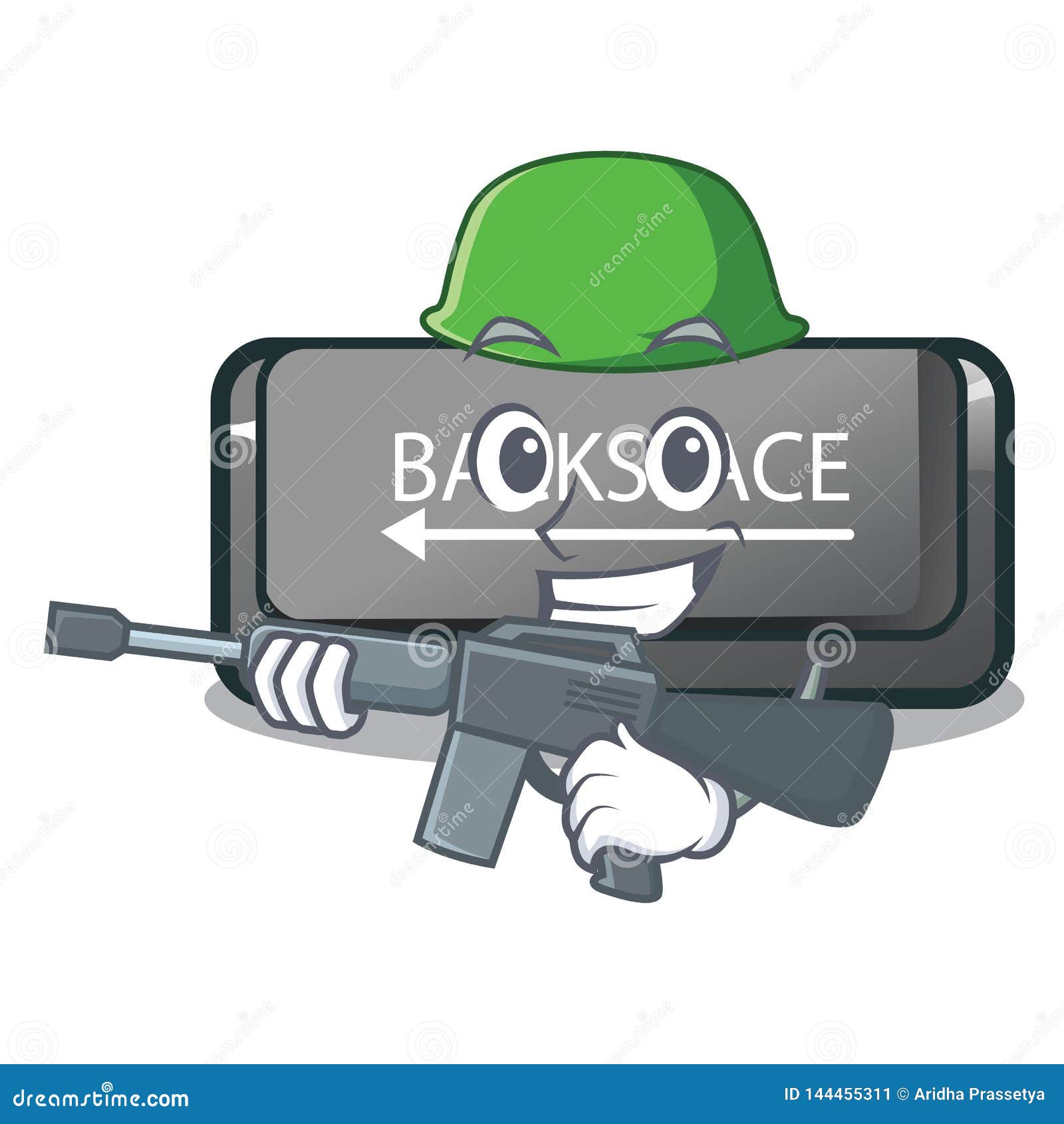 With Box Button Backspace In The Shape Cartoon Vector Illustration ...