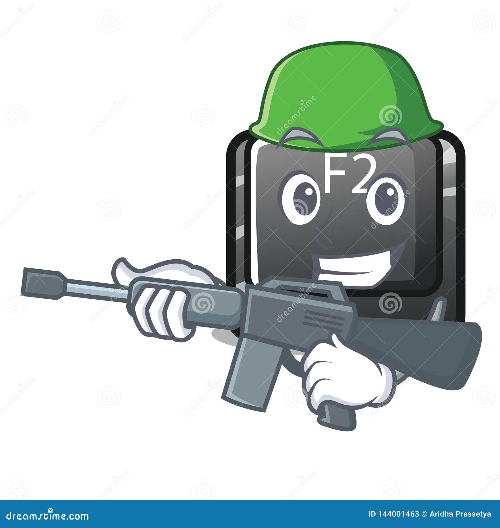 Army Button F2 in the Shape Character Stock Vector - Illustration of ...