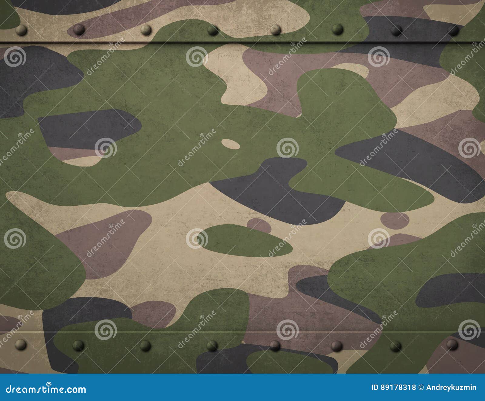 Army Camouflage Metal Armor with Rivets Background 3d Illustration ...