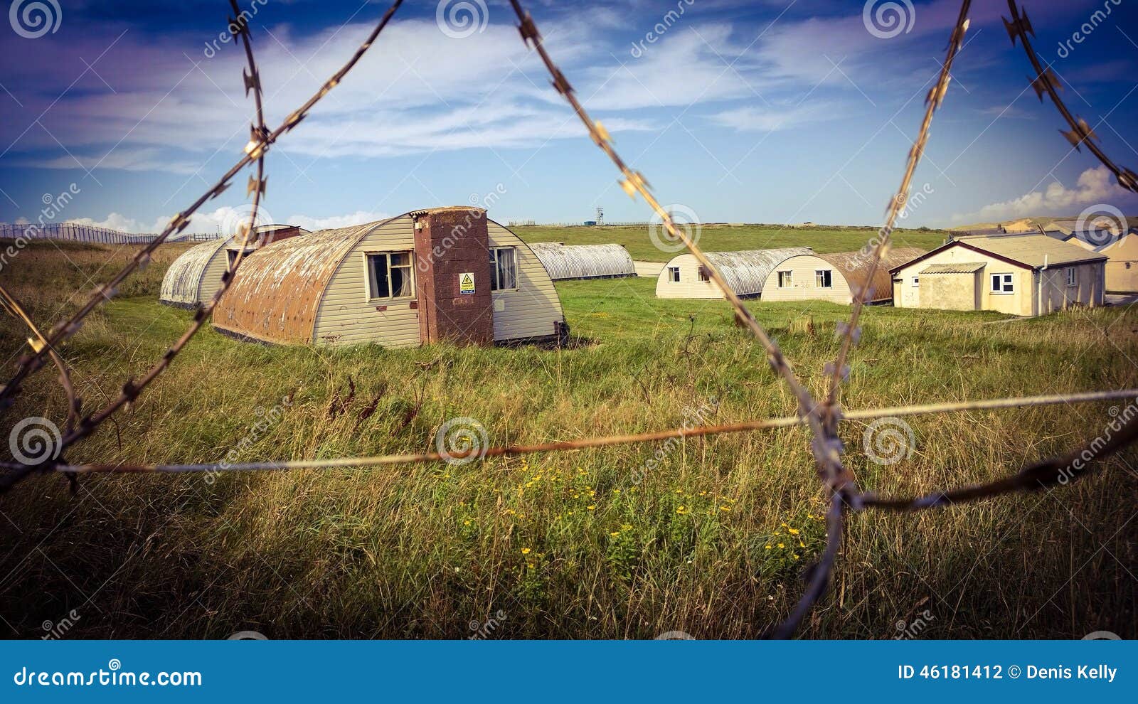 Army Camp Behind Razor Wire Fence Stock Photo - Image of fence ...