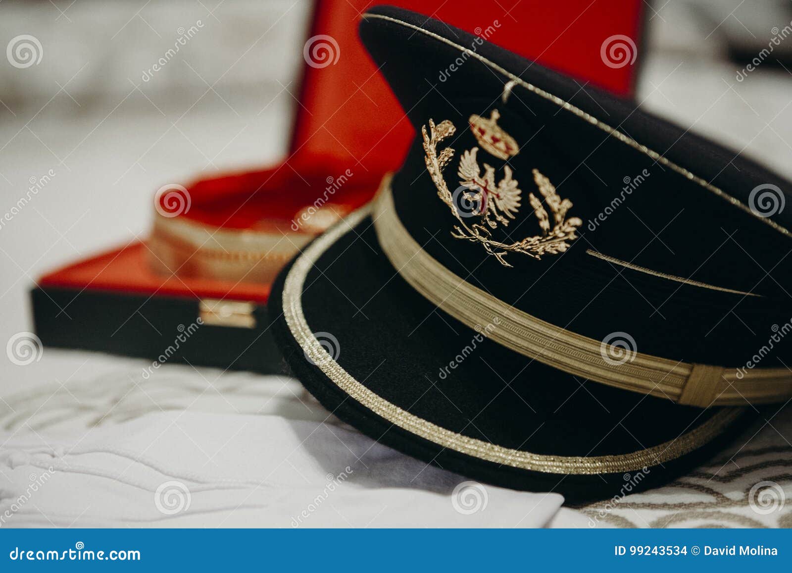 Spanish Army Cap Close Up Detail Stock Photo - Image of blue, symbol ...