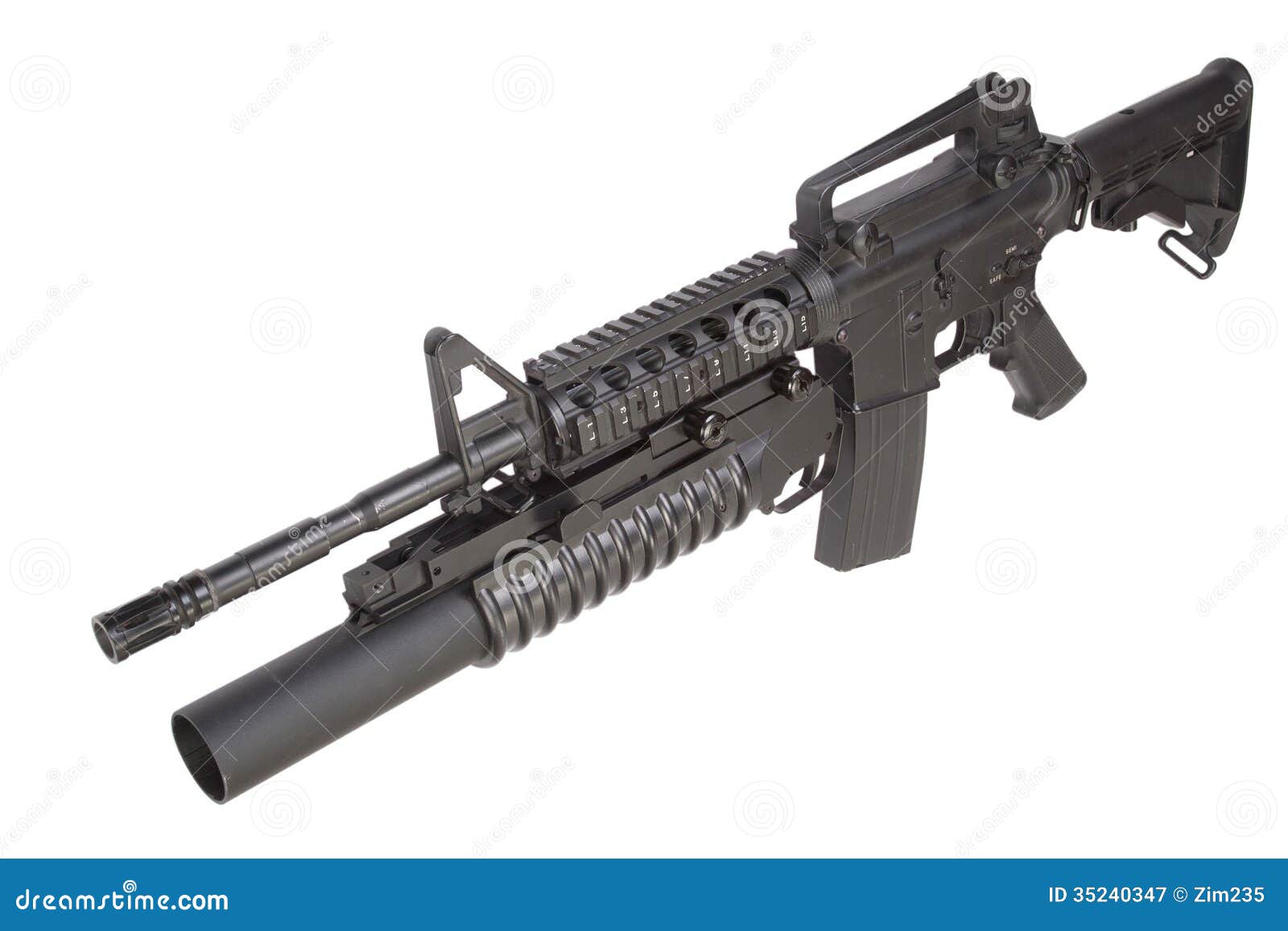 Army Carbine Equipped with an M203 Grenade Launcher Stock Image - Image ...
