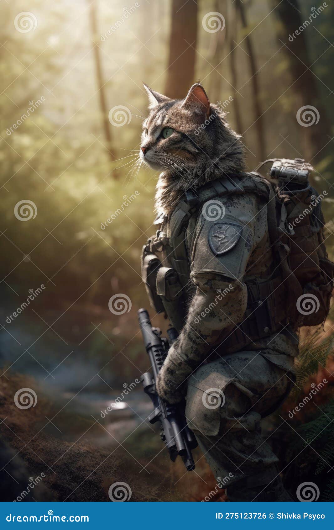 An Army Cat Holding Gun Image Generative AI Stock Illustration ... An Army Cat Holding Gun Image Generative AI Stock Illustration ...