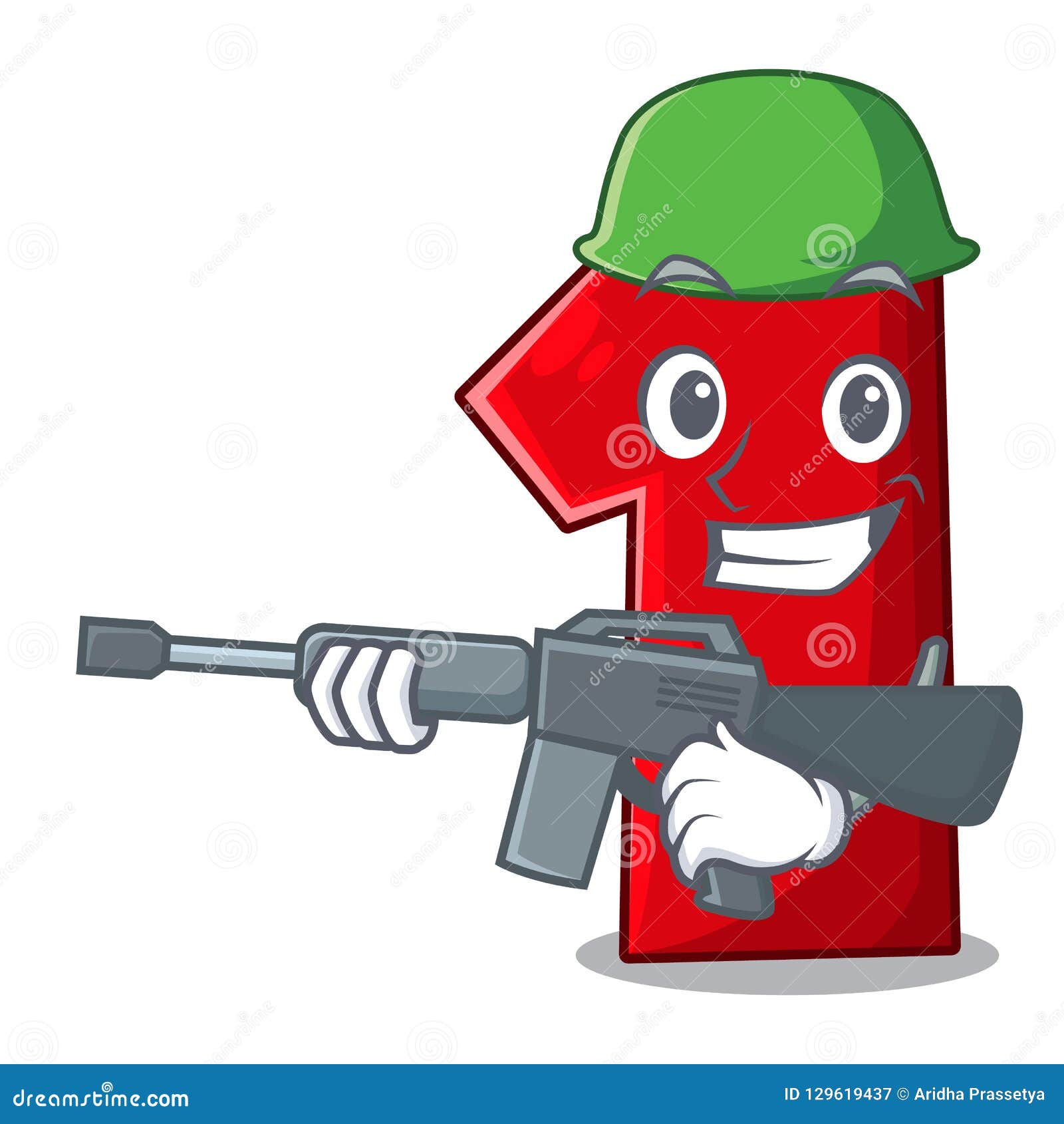 Army Character Number One on the Platform Stock Vector - Illustration ...