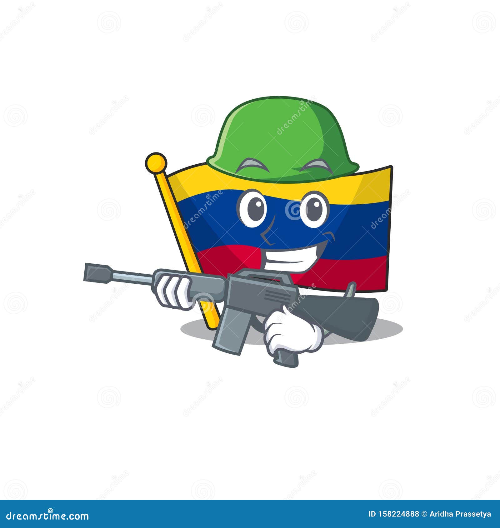 Army Colombia Flag Kept in Cartoon Cupboard Stock Vector - Illustration ...