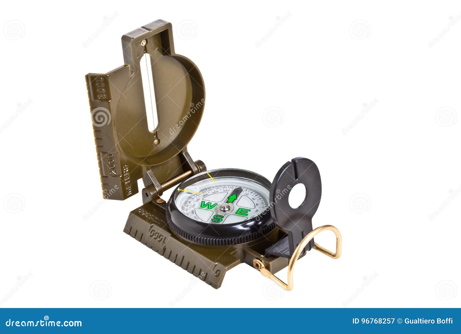 Army compass on white stock image. Image of geography - 96768257