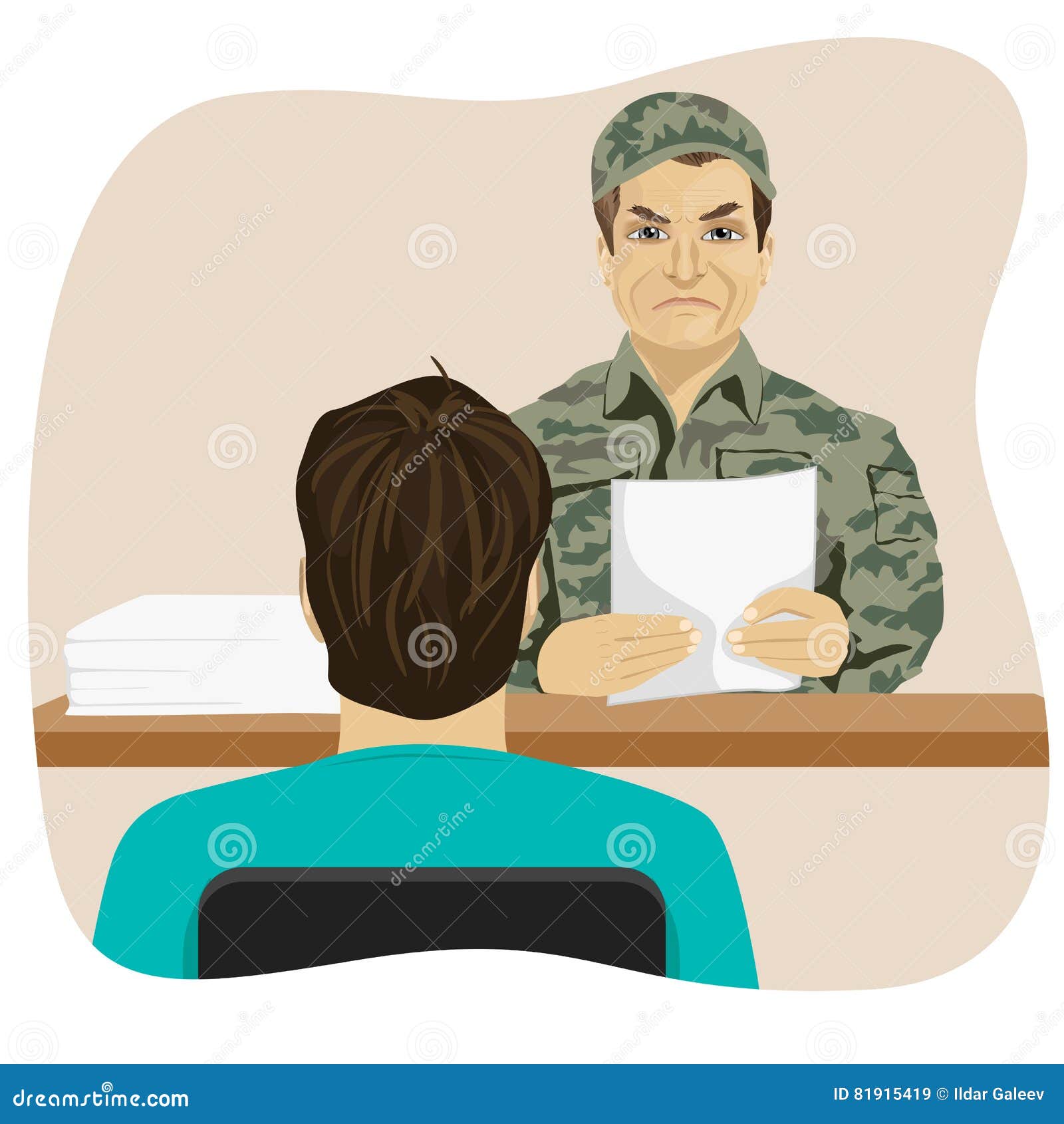 Army Conscript during Interview on the Results of the Tests, a ...