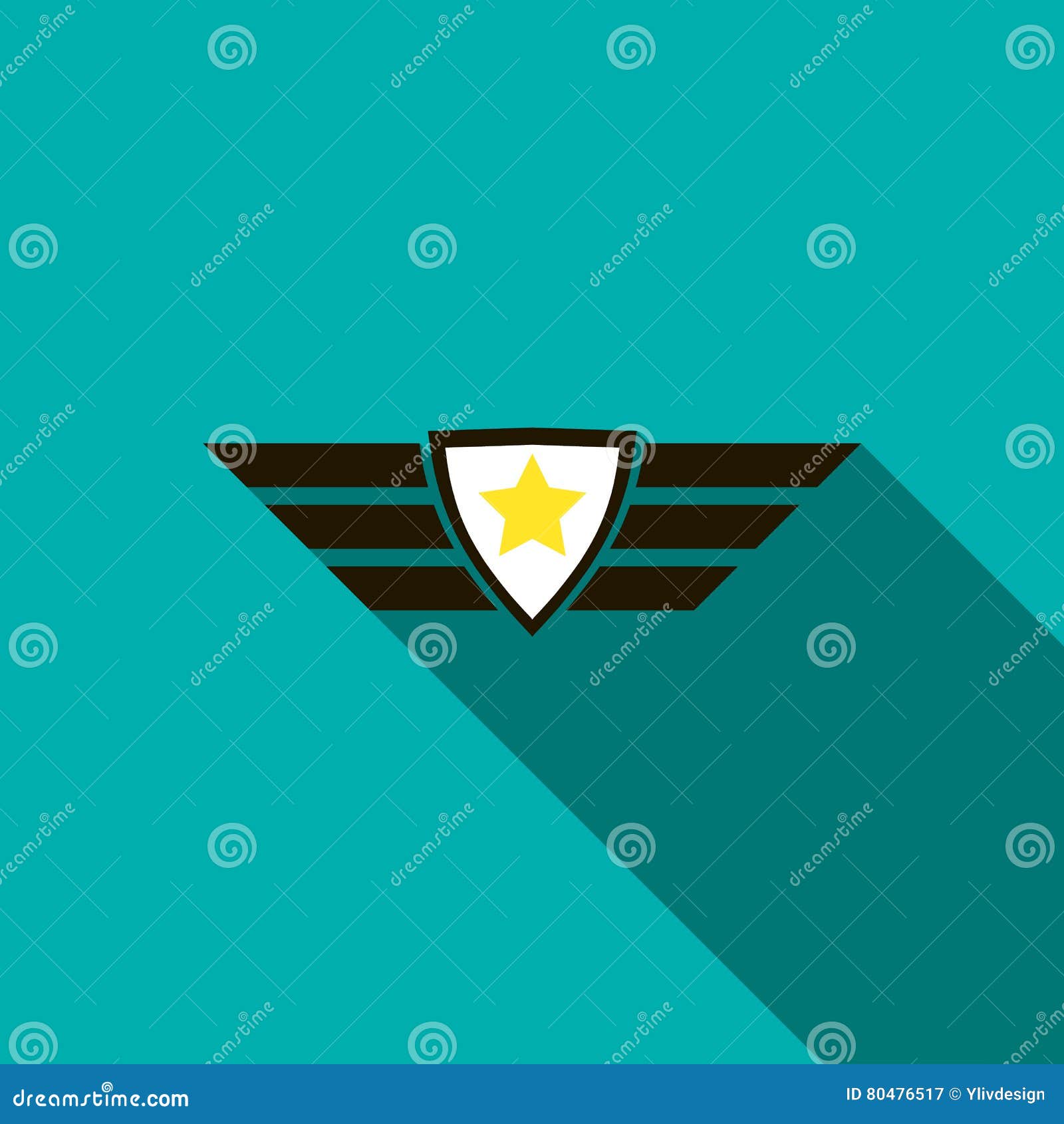 Army Emblem Icon, Flat Style Stock Vector - Illustration of chevron ...