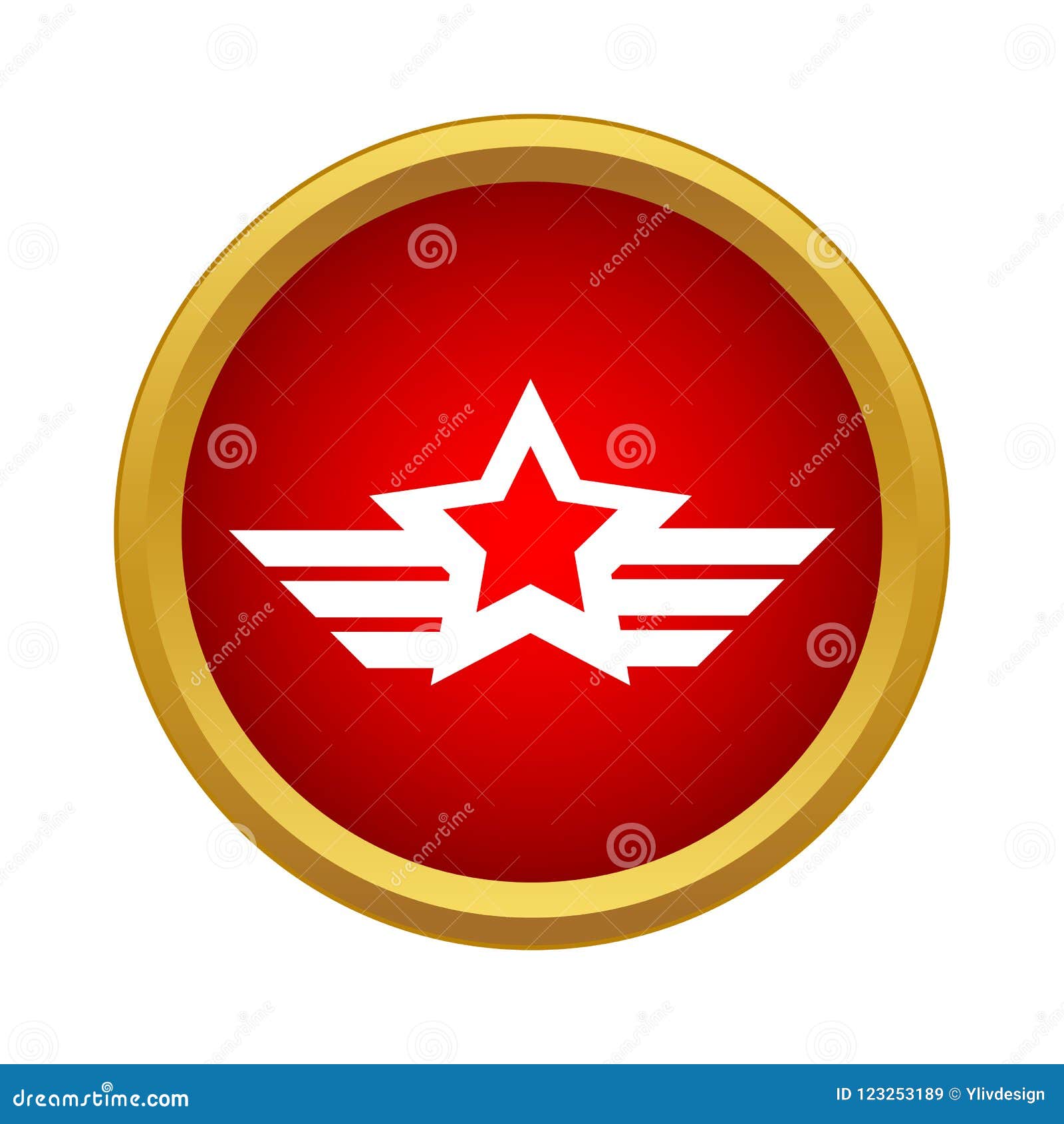 Army Emblem Icon in Simple Style Stock Illustration - Illustration of ...