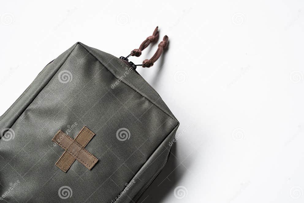 Army First Aid Kits on White Background. Stock Photo - Image of travel ...