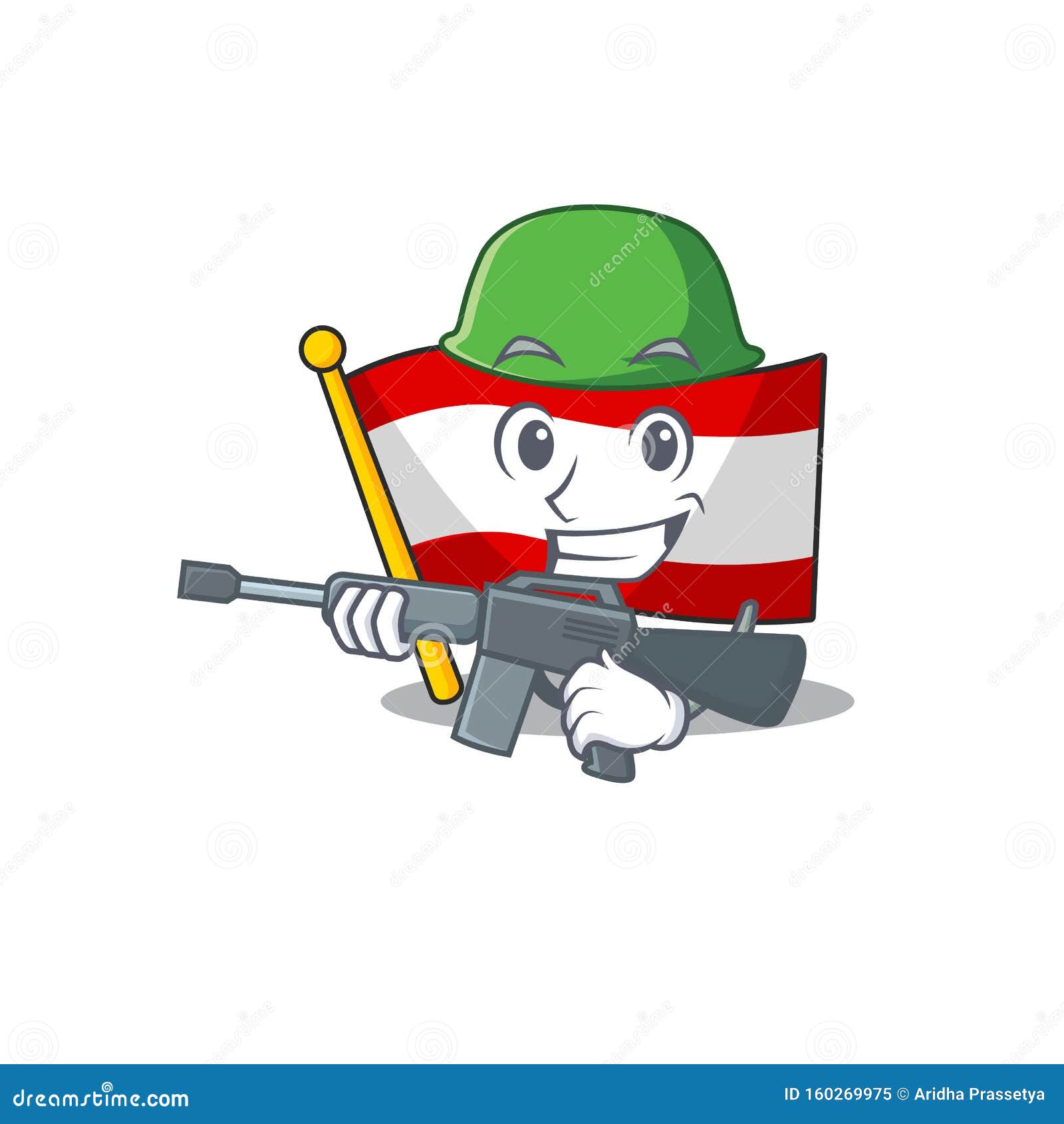 Army Flag Austria Isolated with the Mascot Stock Vector - Illustration ...