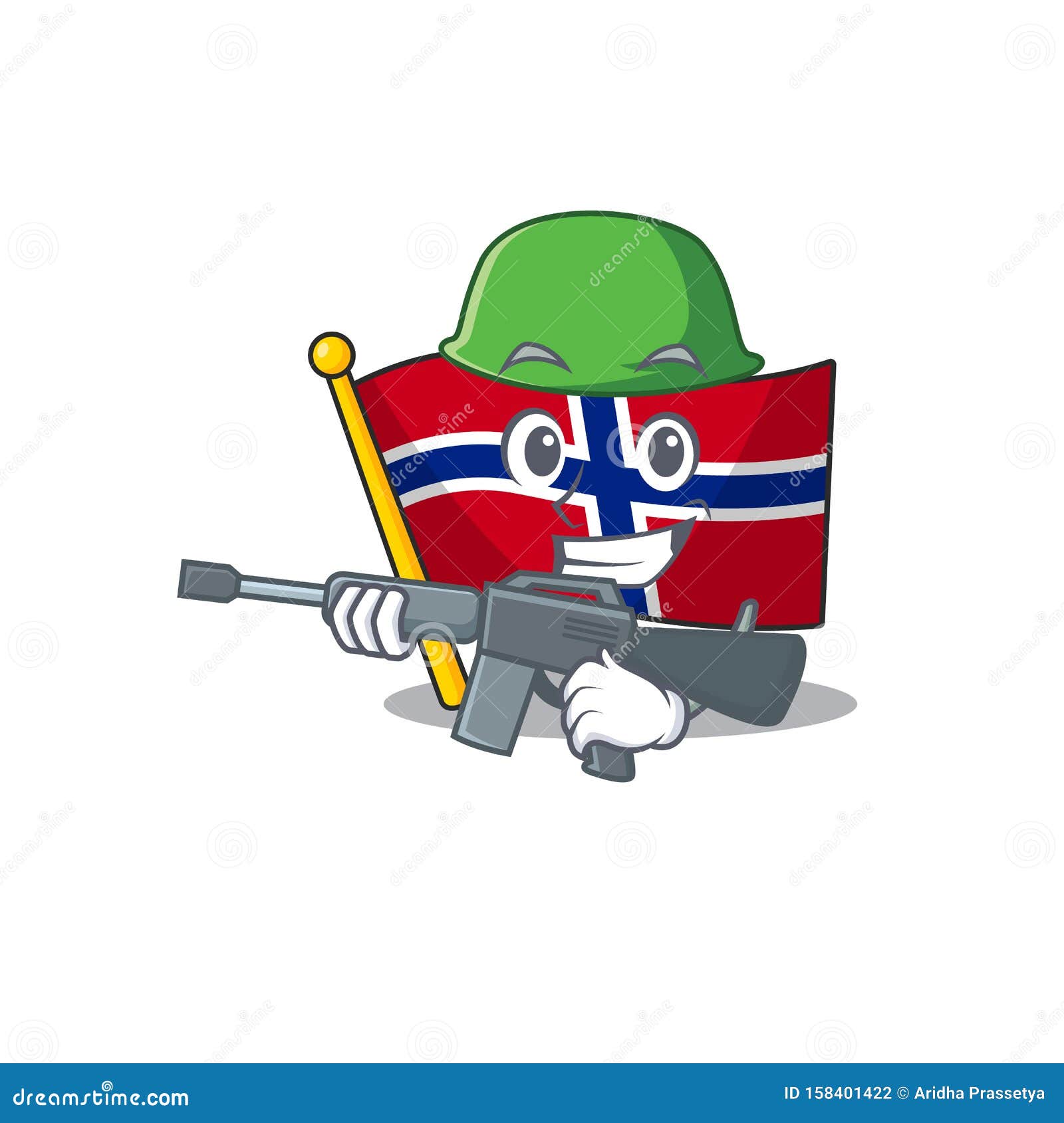 Army Flag Norway Character Shaped on Cartoon Stock Vector ...