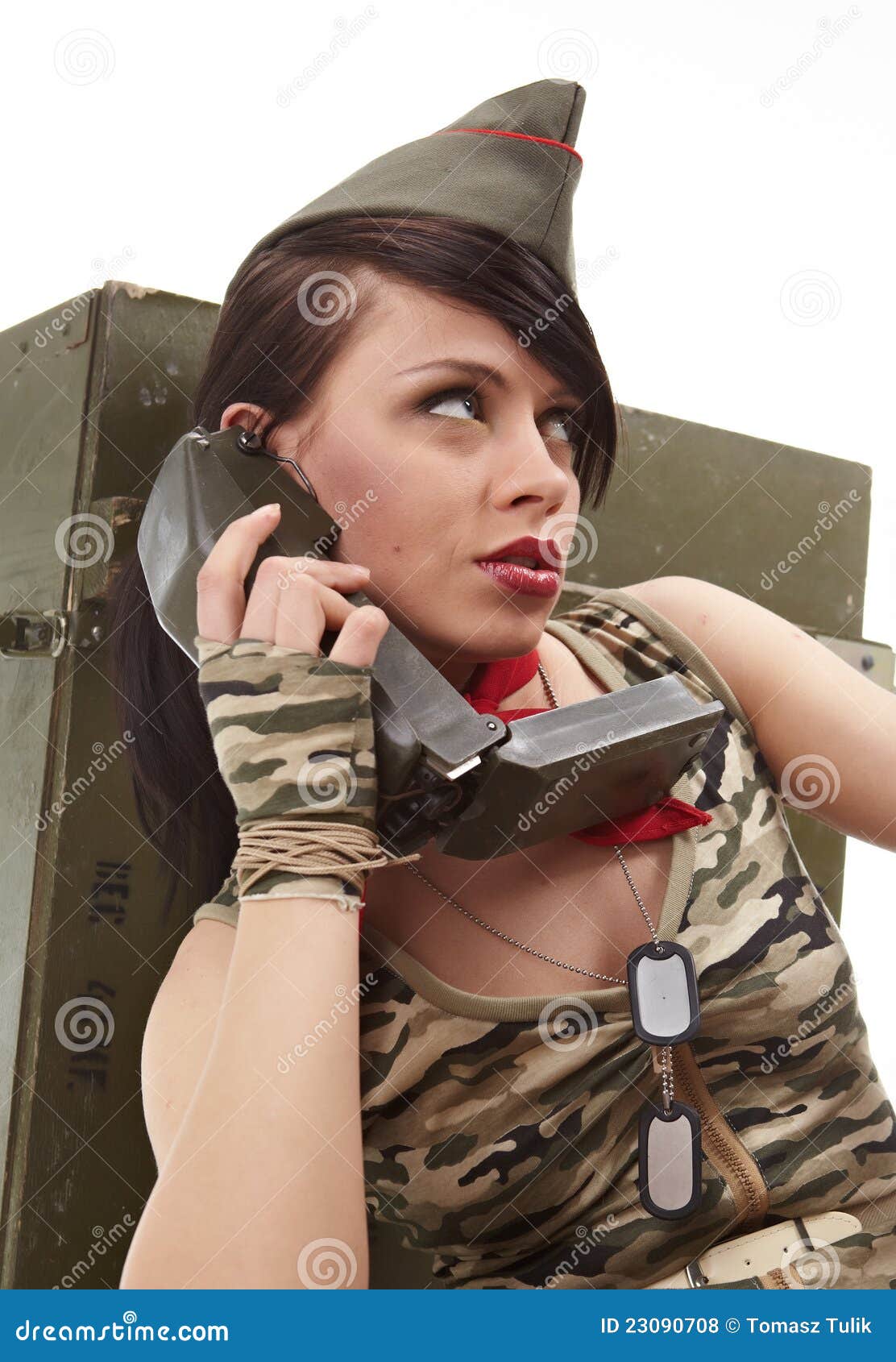 Army girl stock photo. Image of cute, lovely, brunette - 23090708