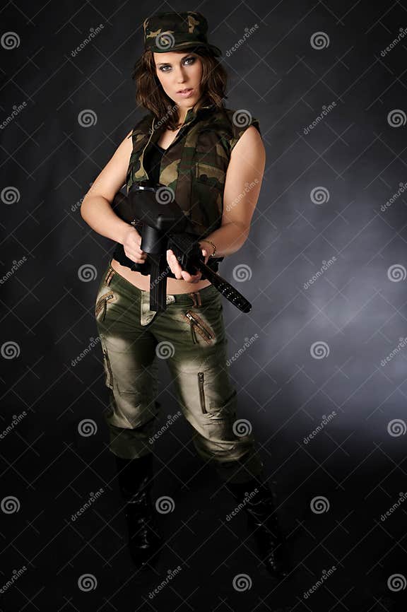 Army girl stock image. Image of defense, modern, safeguard - 6414119