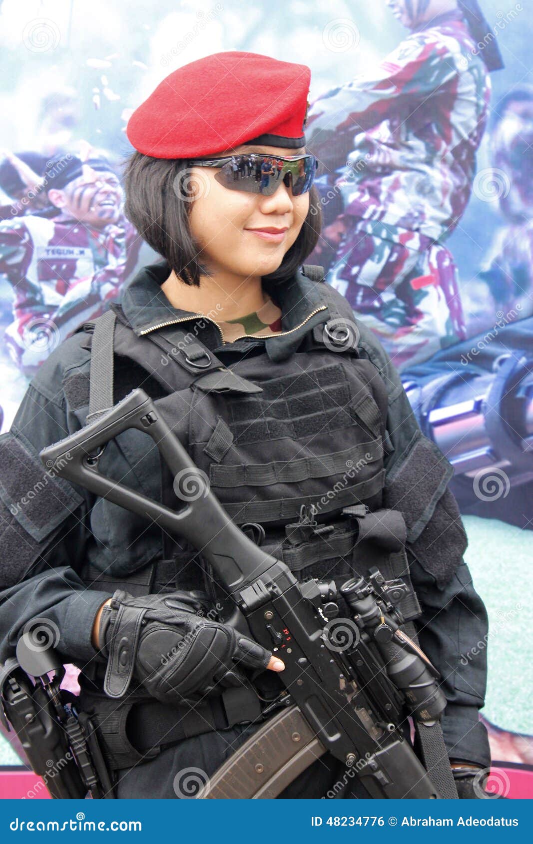 The army girl editorial photo. Image of beautiful, smile - 48234776