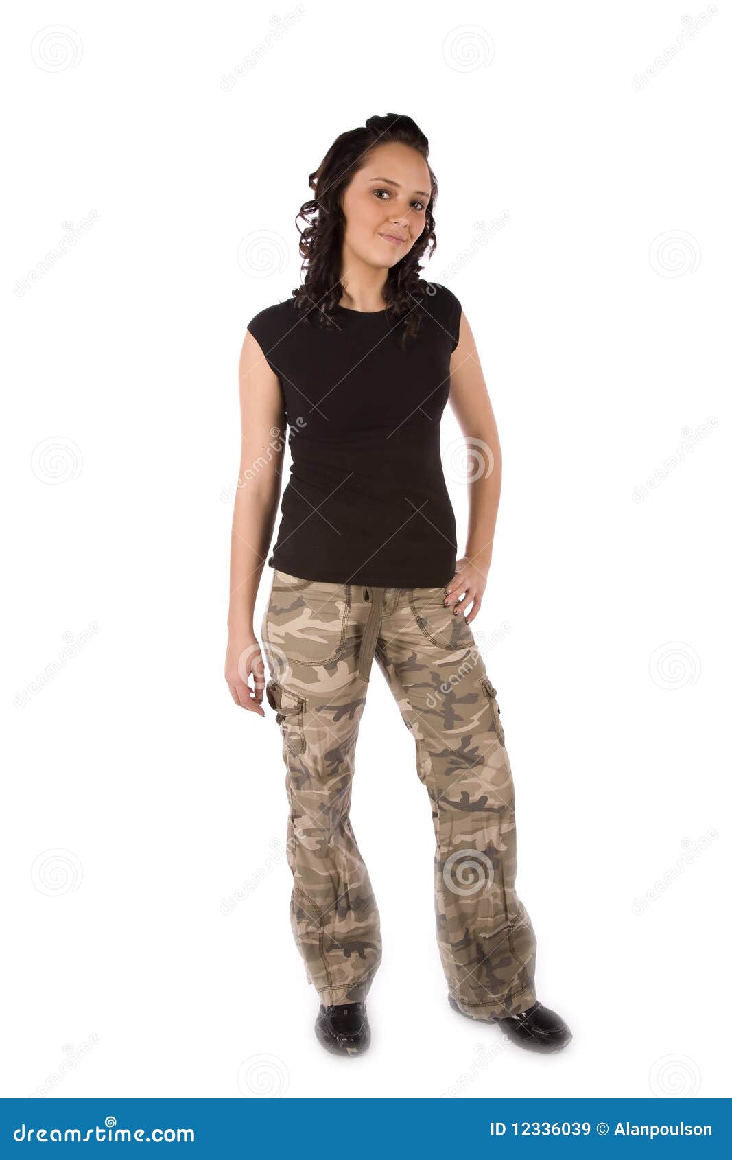 Army girl smirk stock image. Image of mail, aerobics - 12336039